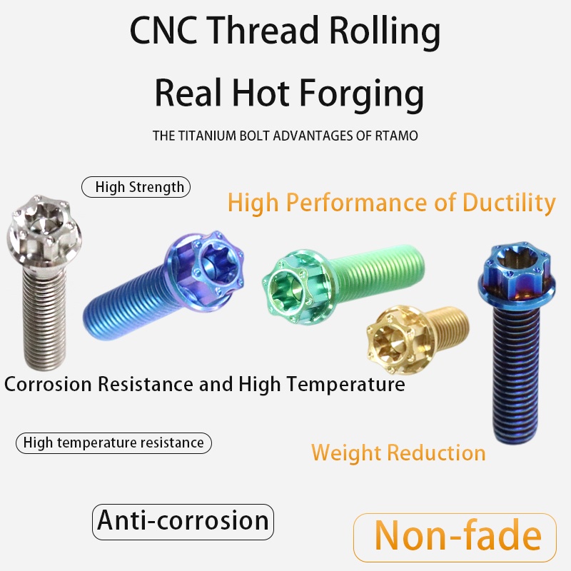 RTAMO Titanium Gr5 M8(#10)x15-120L 13D CNC Bolt Xmax Forza คาลิปเปอร์ ...