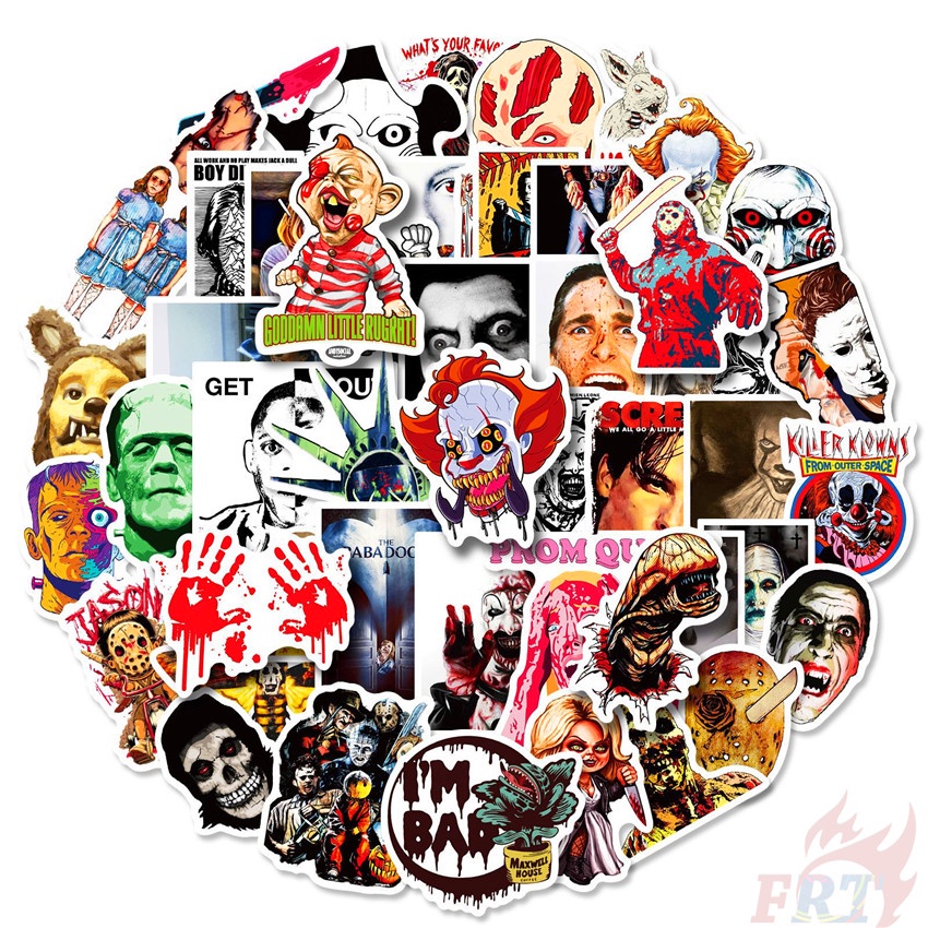 Classical Horror Movie Series 01 Mixed Stickers 50Pcs/Set Waterproof ...
