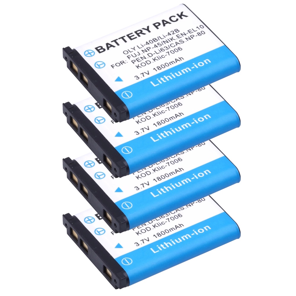 1800mAh Li-40B Li-42B EN-EL10 แบตเตอรี่ + เครื่องชาร์จ LCD สำหรับ ...