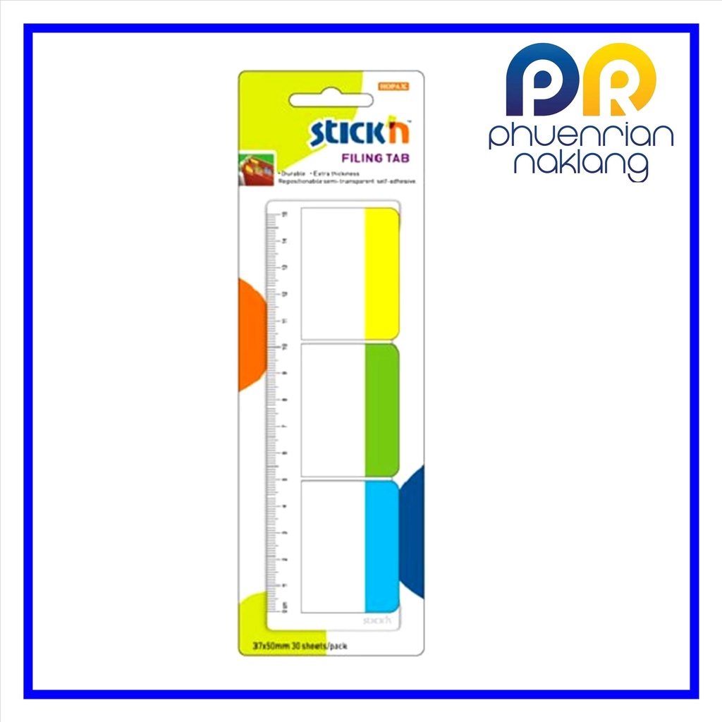 ฟิล์มโน้ตดัชนี ชนิดแข็ง Filing Tabs STICK'N #21359 ขนาด 37x50 มม. (3 ...