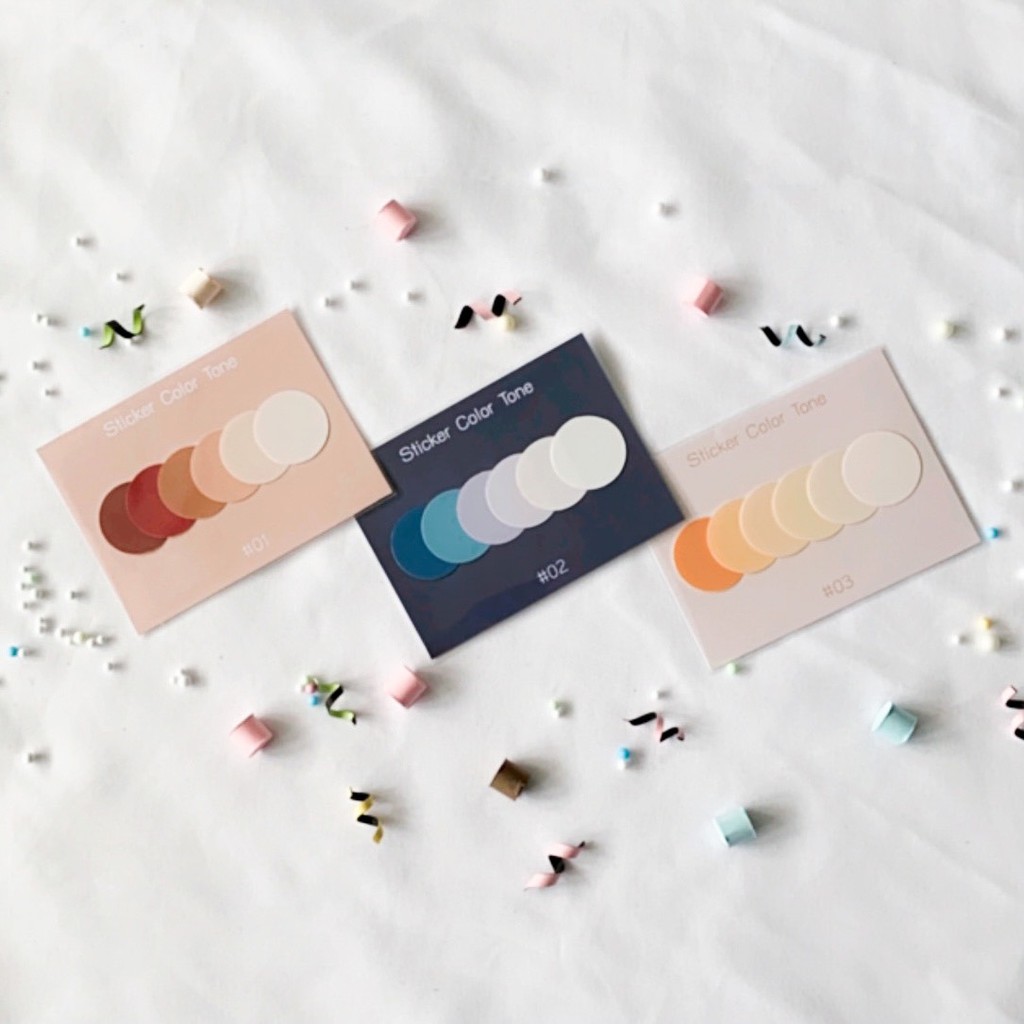 color tone sticker เซ็ทสติ๊กเกอร์ 6 ดวง สติ๊กเกอร์โทนสี / Circle ...
