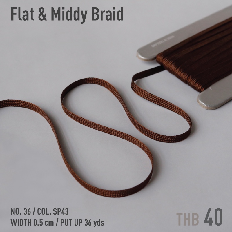 MOMOTARA No. 36 เทปถัก Braid เทปถักแบน Flat & Middy Braid ขนาด 0.5 CM ...