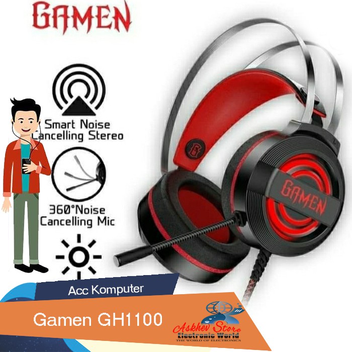 Gamen GH1100 ชุดหูฟังเล่นเกม 7 สี สําหรับโทรศัพท์มือถือ | Shopee Thailand