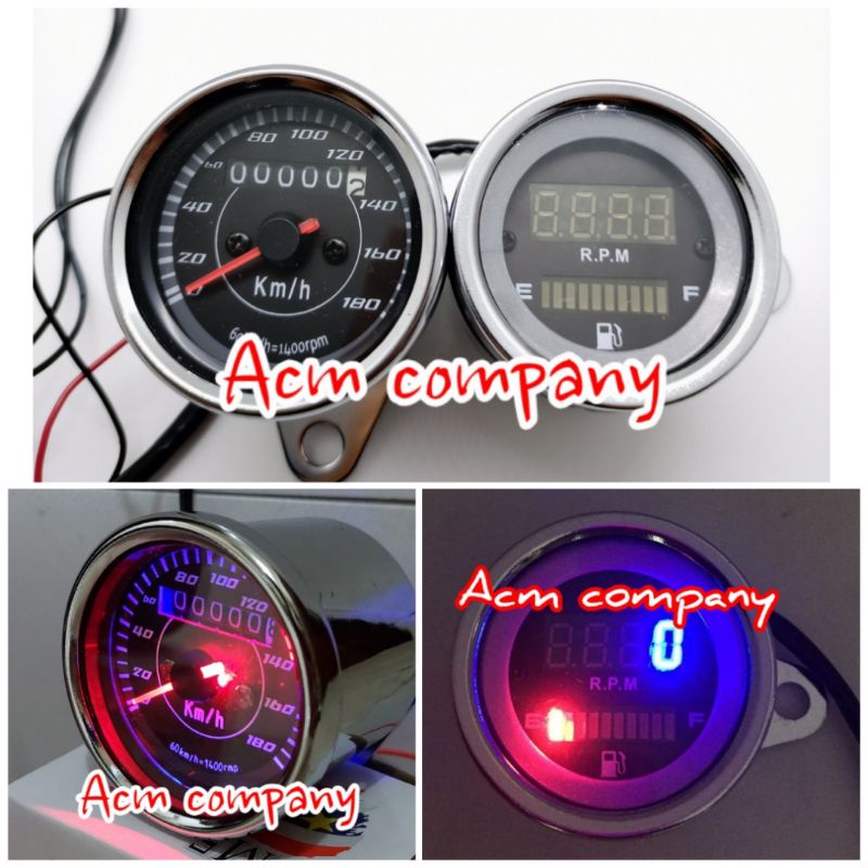 2in1 Digital Speedometer Rpm & การใช้เมตรเบนซิน Plus Universal รอบ Led ...