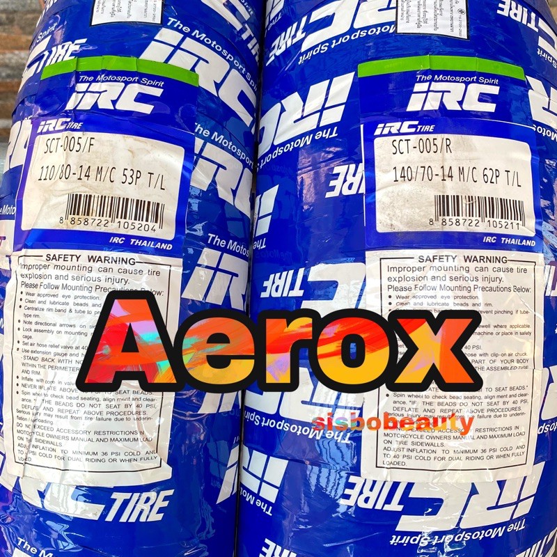 ยางนอก IRC Aerox 110/80-14, 140/70-14 sct-005 TL | Shopee Thailand