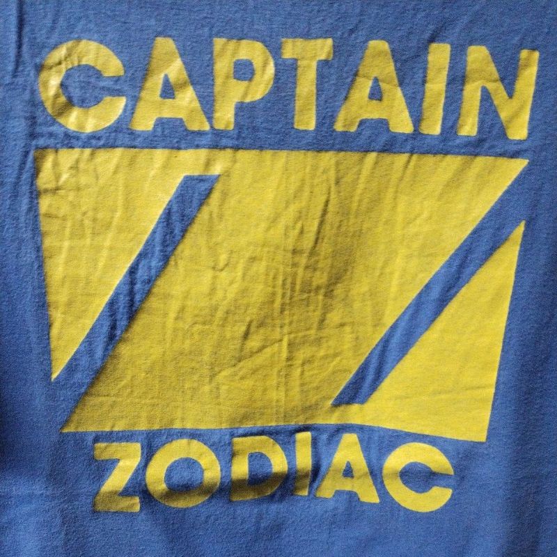 เสื้อยืดมือสอง Vintage Usa งานเก่าตะเข็บเดี่ยว Captain Zodiac Size L.อก ...
