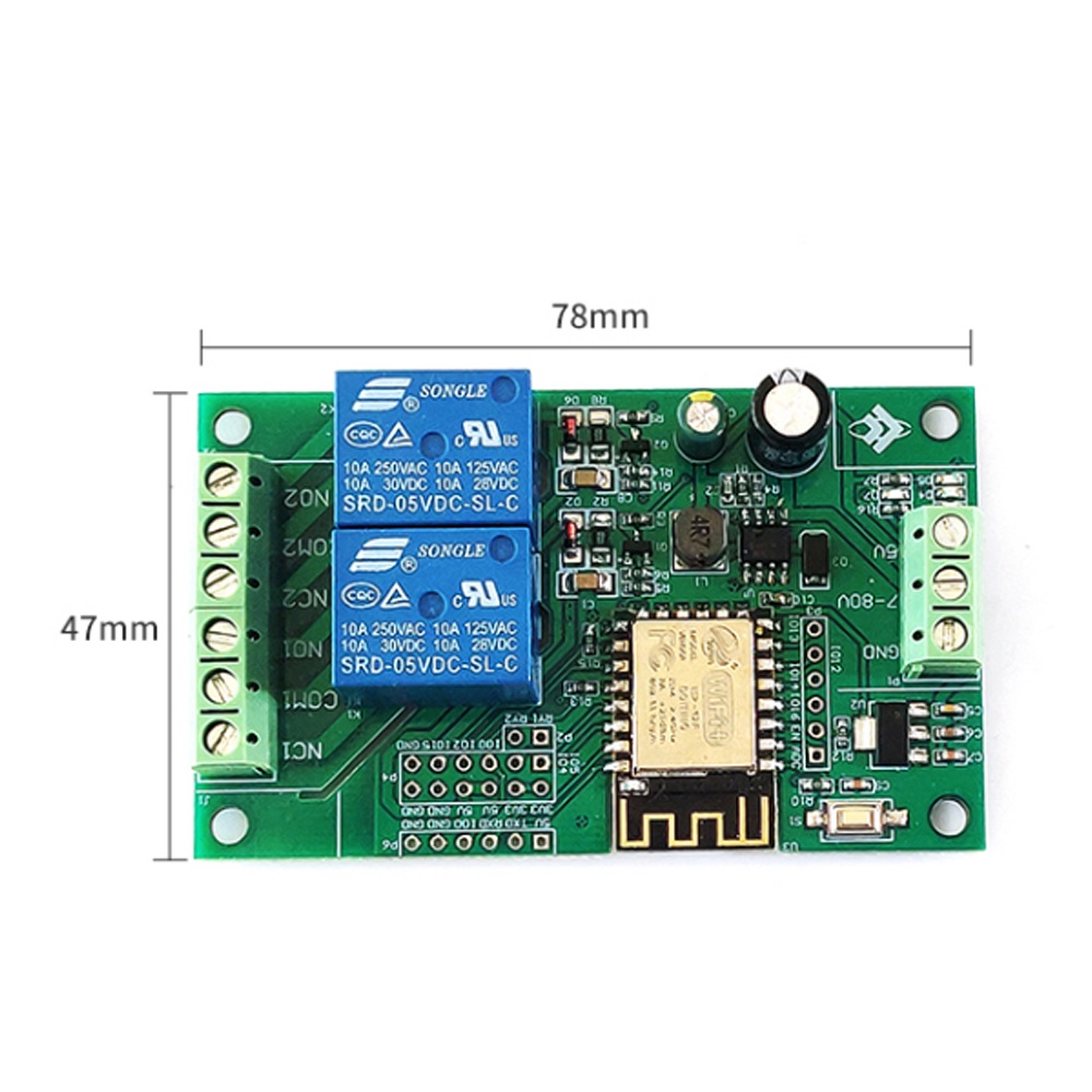 ESP8266 Wireless WIFI 2/4 Channel Relay Module ESP-12F Development Board AC/DC Power Supply for ...