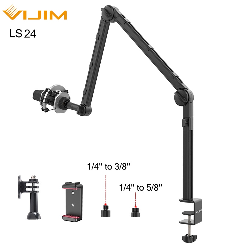VIJIM LS24 Microphone Boom Desk Camera Stand Adjustable Suspension Boom ...