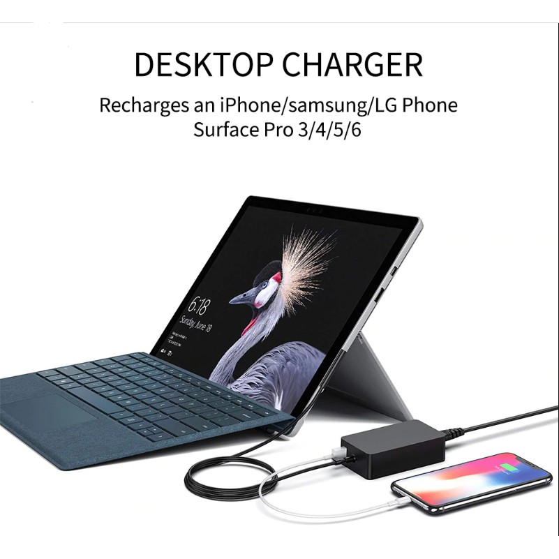 ⚡️Surface Adapter Tablet Microsoft 6 Pin 36w 44w 65w Pro 3 / 4 / 5 / 6 ...