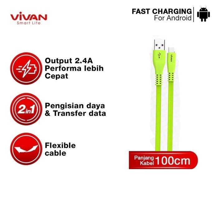 สายเคเบิล Microusb DATA VIVAN CSM100S 2.1A Android 100 ซม. - ของแท้ รับ ...