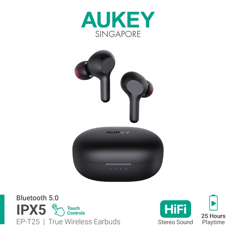 SALE!!Aukey EP-T25/EP-T31 True Wireless Earbuds 20H/30H Battery Life, Water Resistant (18 Months ...