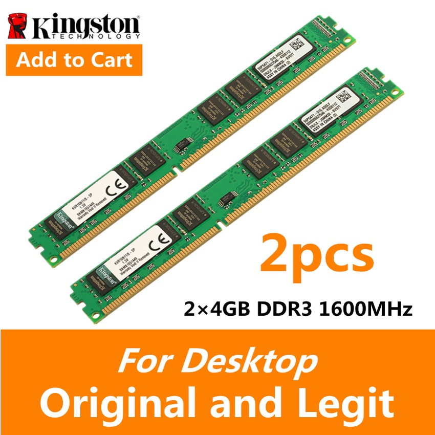 Kingston 8Gb 4Gb 2Gb 4Gb Ddr3 Ddr2 1600 1333 800Mhz Pc3 Pc2 12800U 240Pin Dimm รามตั้งโต๊ะ 4 ...