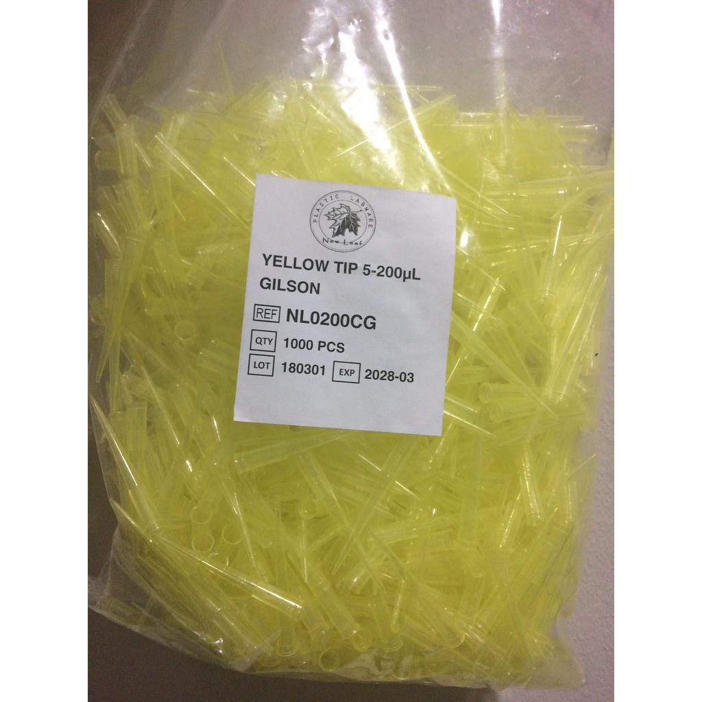 Pipette Tip (Yellow tip) 200uL ขนาดบรรจุ 1000 ชิ้น/ถุง มีพร้อมส่ง ...
