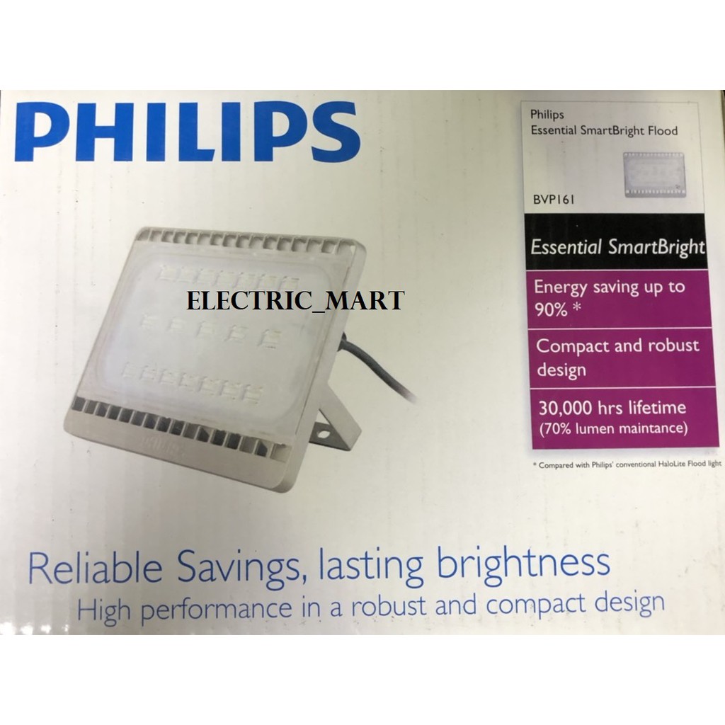 โคมไฟ Philips Floodlight LED Essential SmartBright อเนกประสงค์ (BVP161) 50W รุ่นคุณภาพสูง ...