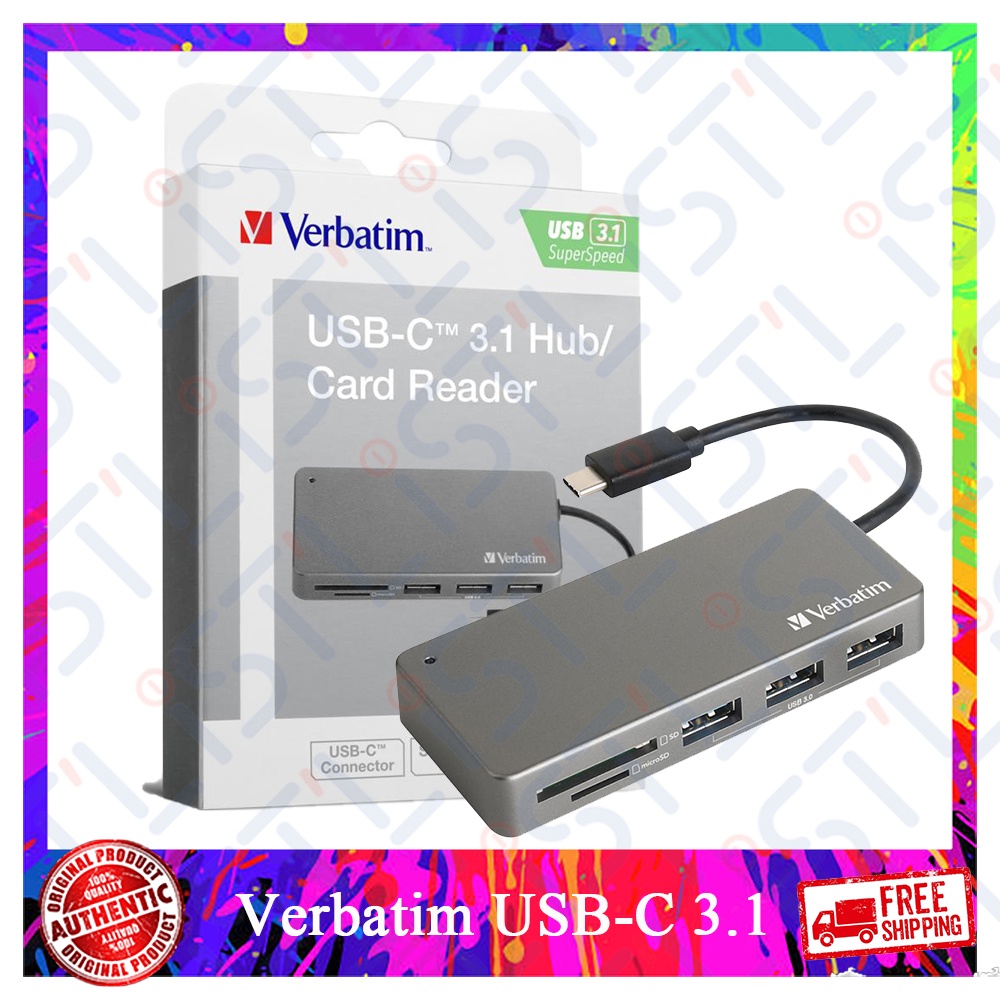 Verbatim USB-C 3.1 Hub/Card Reader - 65679 | Shopee Thailand