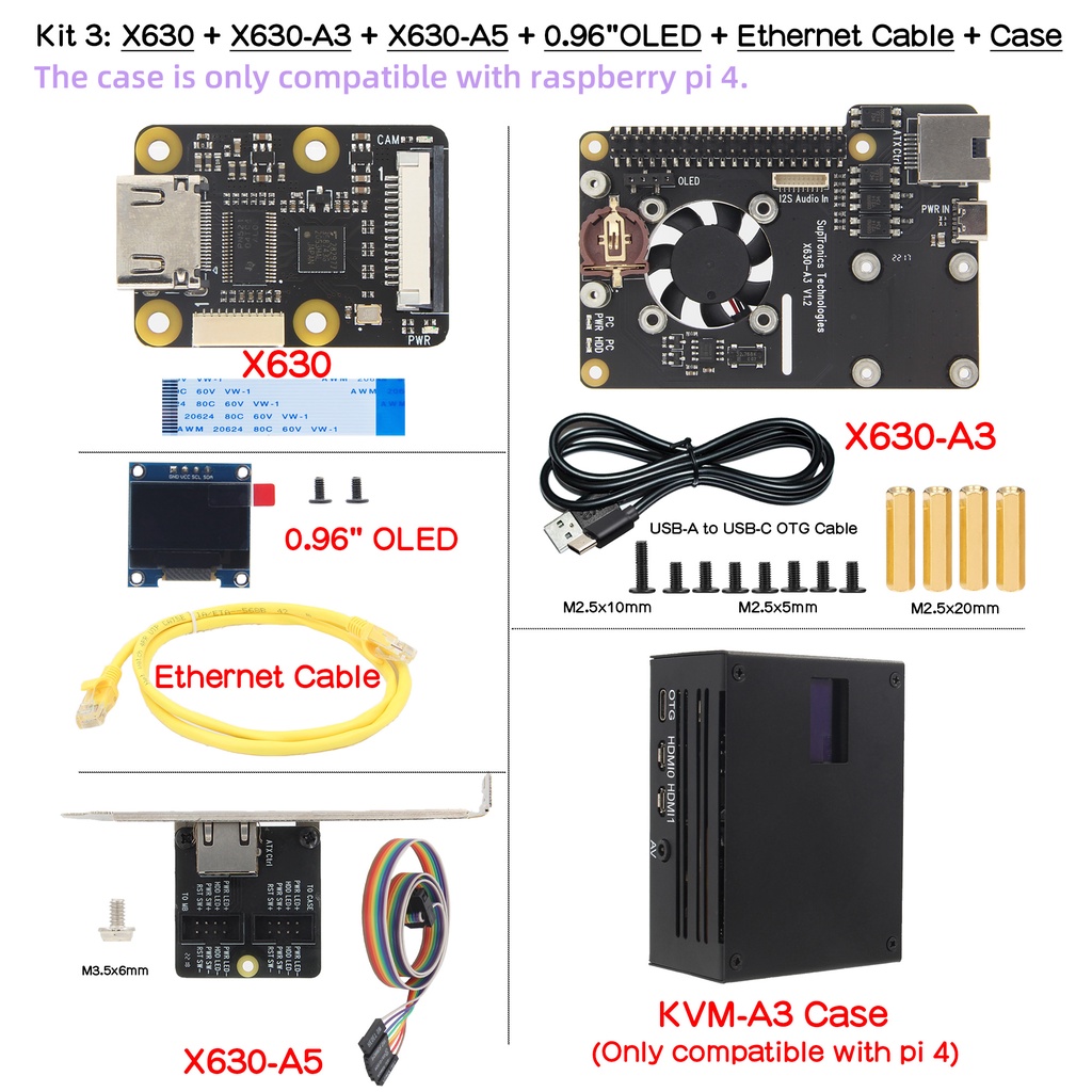 PiKVM-A3 Raspberry Pi based KVM over IP HDMI-compatible to CSI for ...