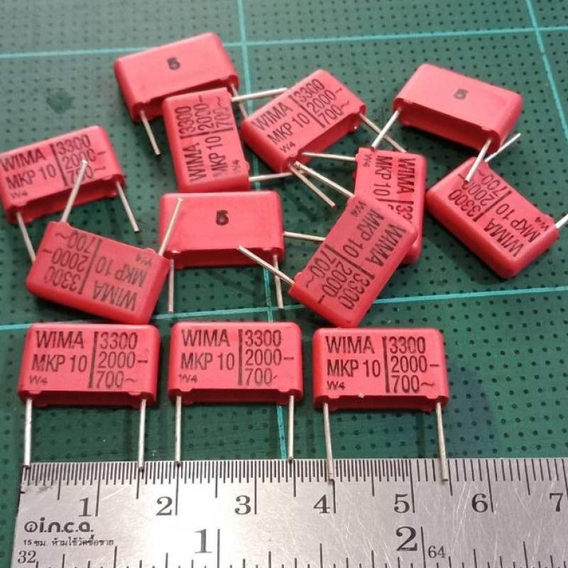 (ใส่โค้ดPEPE333 ลดเพิ่ม 15%)0.0033UF 2000V (332=3300PF) WIMA MKP 10 ขาห่าง 15 มิล แพ็ค 10ตัว ...