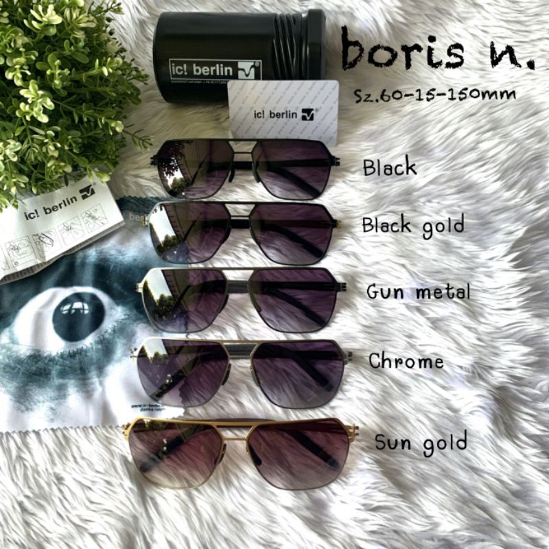 Ic berlin sunglasses กันแดดทรงเหลี่ยม ic -0050 | Shopee Thailand