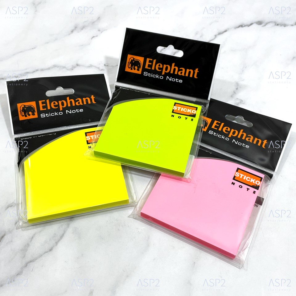 กระดาษโน๊ต โพสท์อิท ตราช้าง Elephant Sticko Note ขนาด 3x3นิ้ว | Shopee ...