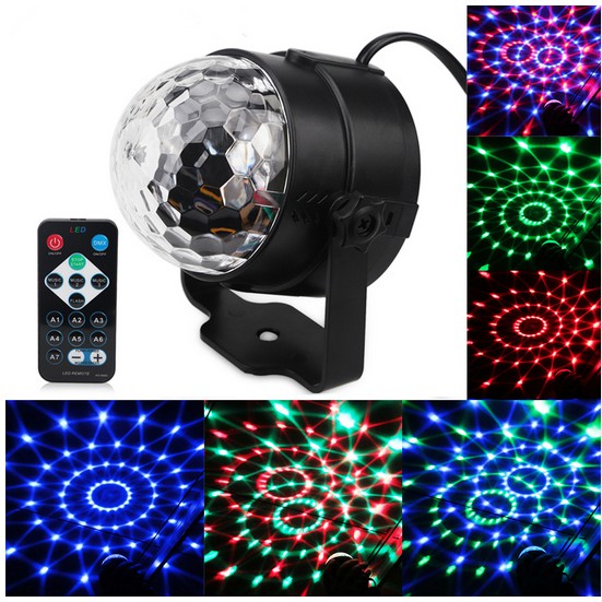 Mini RGB 3W Crystal Magic Ball Led Stage Lamp DJ KTV Disco Laser Light Bulb | Shopee Thailand