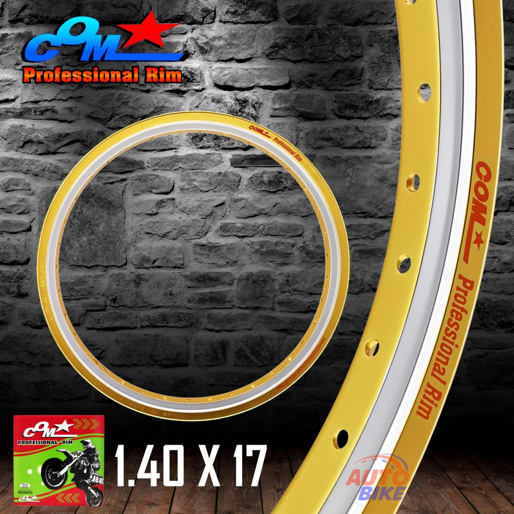 ล้อ COM AKRONT 1.40 X 17 ทูโทน จำนวน 1 วง ล้อคอม อาก้อนขนาด 1.40 ขอบ 17 ของแท้ การันตีของแท้ 100 ...