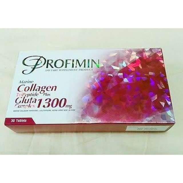 PROFIMIN MARINE COLLAGEN TRIPEPTIDE PLUS GLUTA COMPLEX 1300 MG | Shopee Thailand