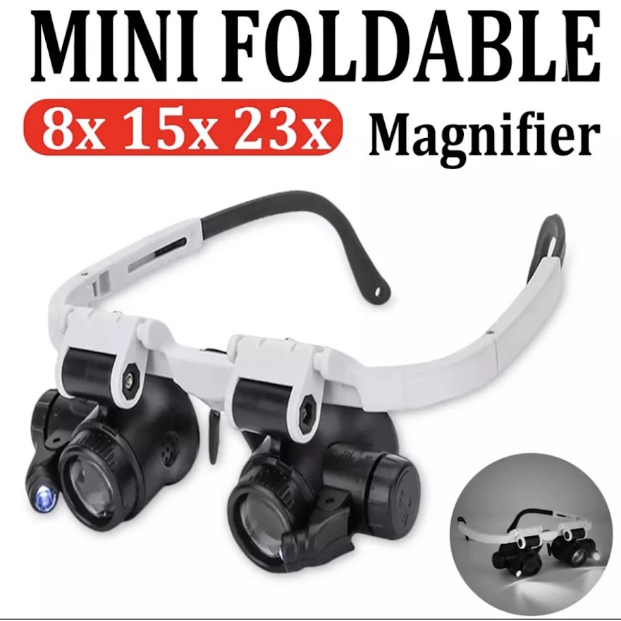 พร้อมส่ง แว่นขยาย LED แว่นขยาย Loupes 8X/15X/23X เลนส์แว่นขยายแว่นตา ...