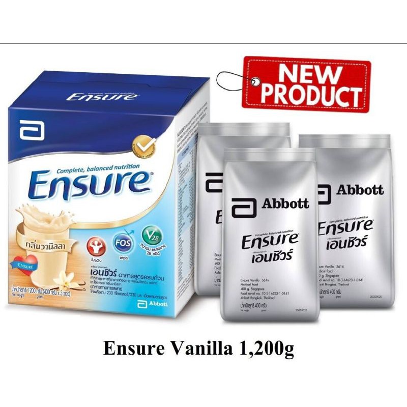 Ensure 1,200g รสวานิลลา (400g*3ซอง) | Shopee Thailand