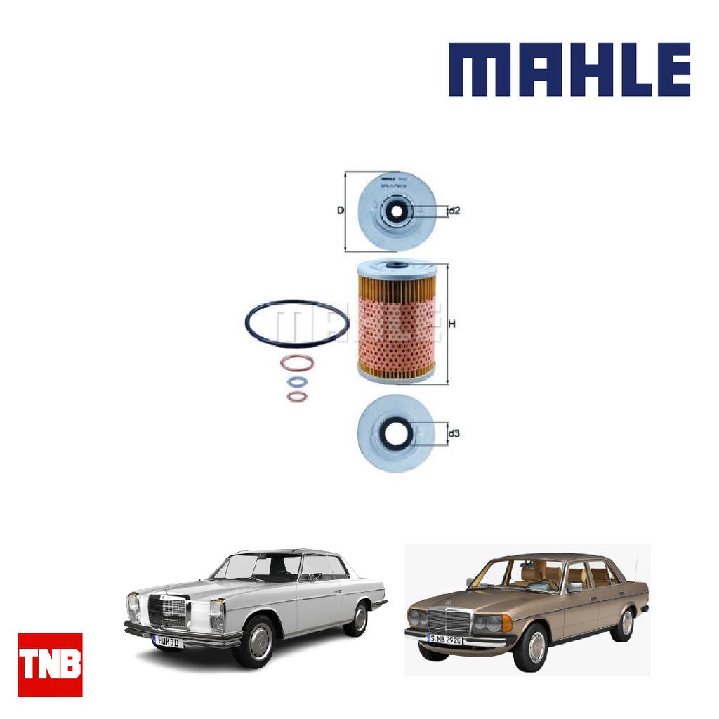 MAHLE กรองน้ำมันเครื่อง BENZ W116 W126 W123 W114 เครื่อง M103 M110 M116 ...