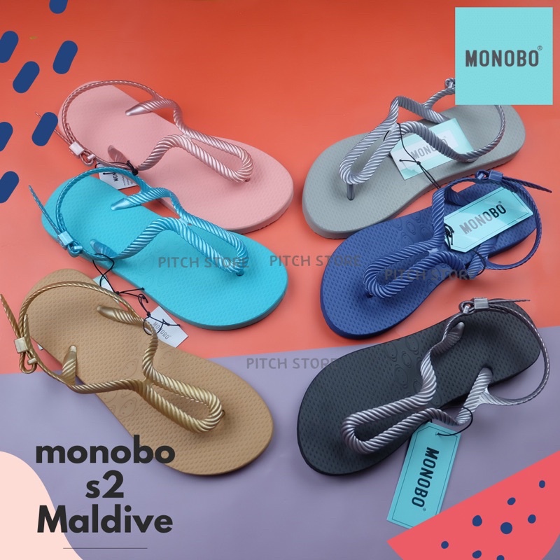 Monobo รองเท้าแตะผู้หญิงรัดส้น แบบคีบ รุ่น Maldive S2 | Shopee Thailand