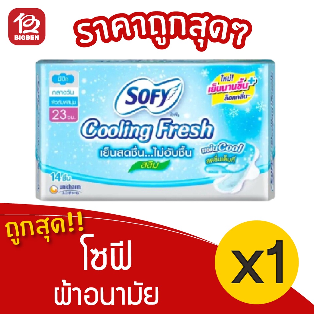 [1 ห่อ] Sofy โซฟี คูลลิ่ง เฟรช สลิม มีปีก 23 ซม. 14 ชิ้น กลางวัน 8851111153053 | Shopee Thailand
