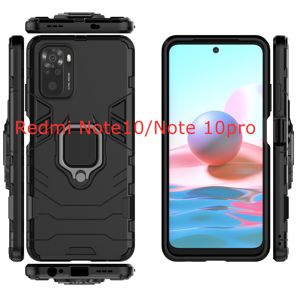 เคสโทรศัพท์มือถือกันกระแทกพร้อมแหวนนิ้วสําหรับ Xiaomi Redmi Note 10 Pro 10Pro Note10 4G 5G 10S ...