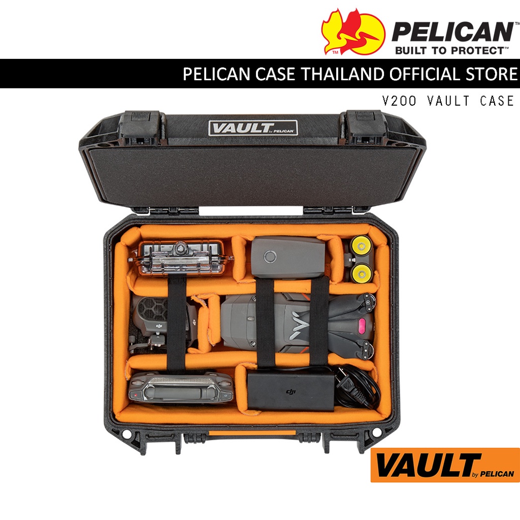 Pelican V200 Vault Case with Padded Divider - กระเป๋ากันน้ำกันกระเเทก | Shopee Thailand