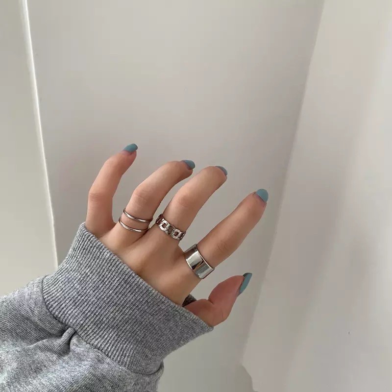 The Triple Sliver Ring Set - ปรับขนาดได้ | Shopee Thailand