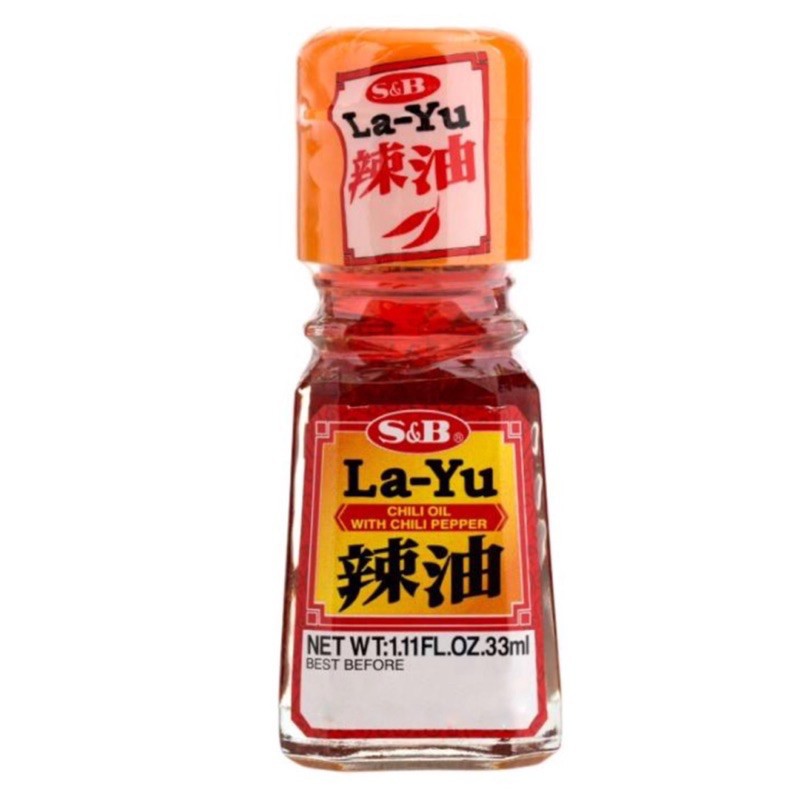 Layu Chili Oil น้ำมันพริกญี่ปุ่น น้ำมันงาผสมพริก น้ำมันพริก รายุ S&B La yu Chilli Oil & Chili ...