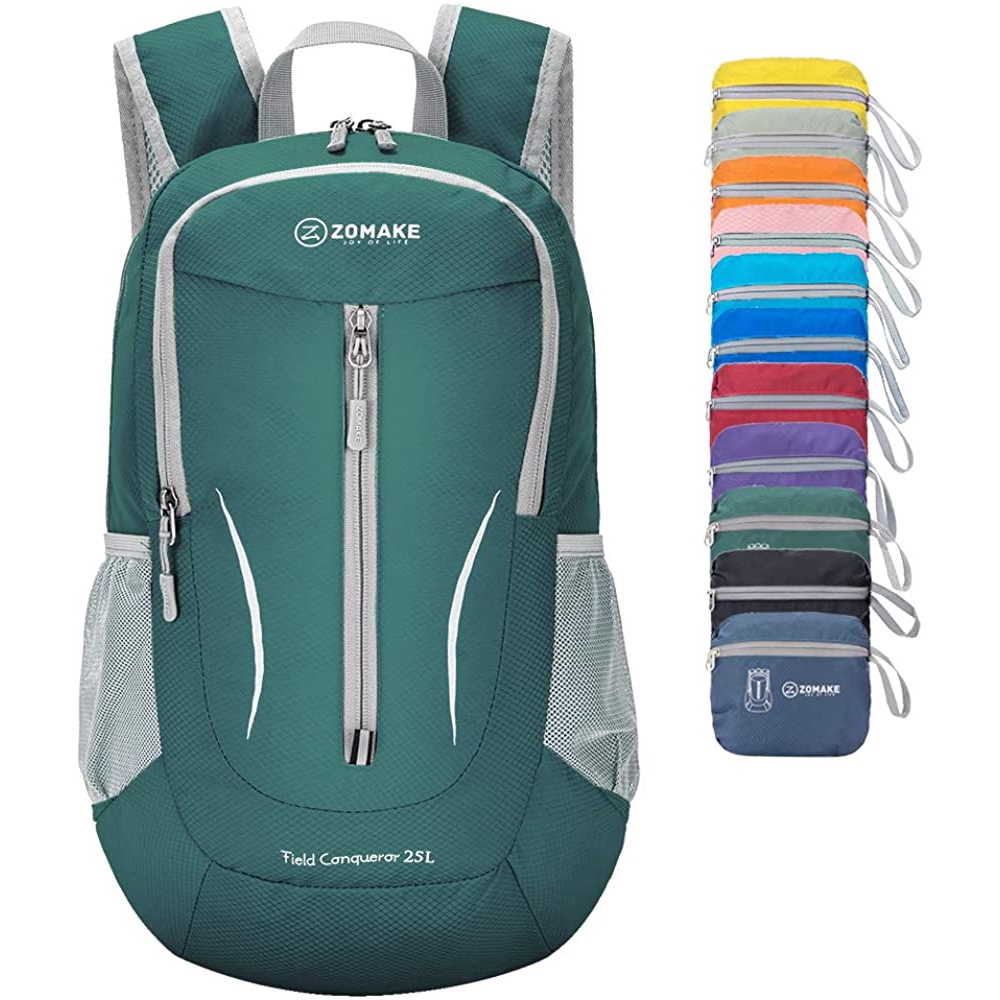 ZOMAKE Foldable Backpack กระเป๋าเป้สะพายหลัง น้ำหนักเบา 25L กันน้ํา พับ ...