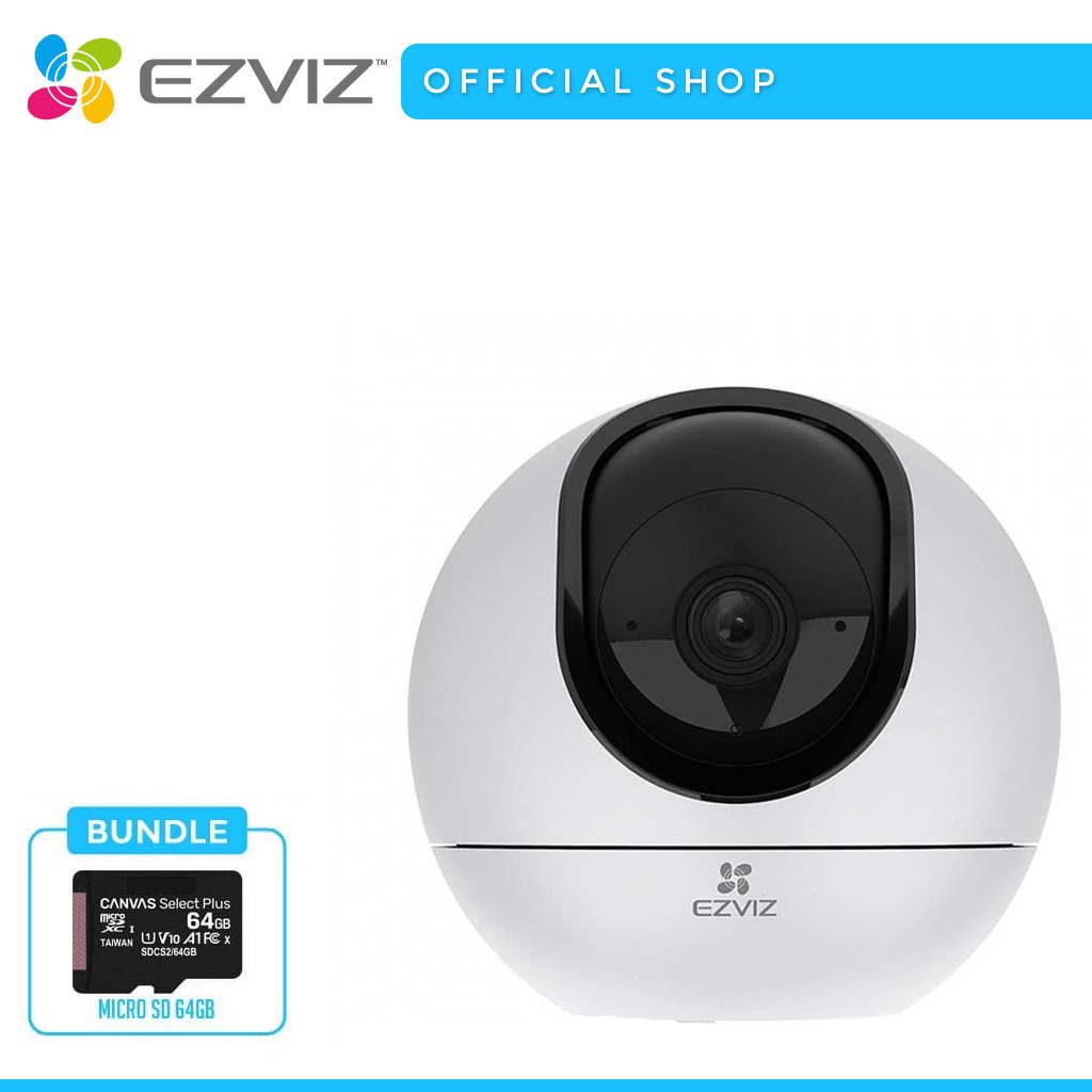 Ezviz C6 2k 4mp Microsd 64gb Pan And Tilt กล้อง Wi Fi ติดตามซูมอัตโนมัติ