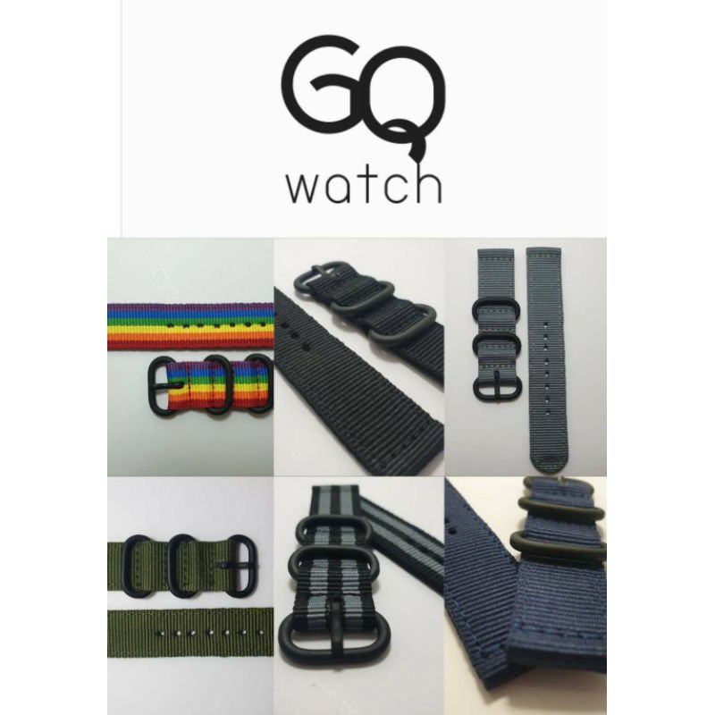 MK GQ watch สายนาฬิกา สายผ้านาโต้ nato สายหัวซูรู zulu SmartWatch wristwatch strap | Shopee Thailand
