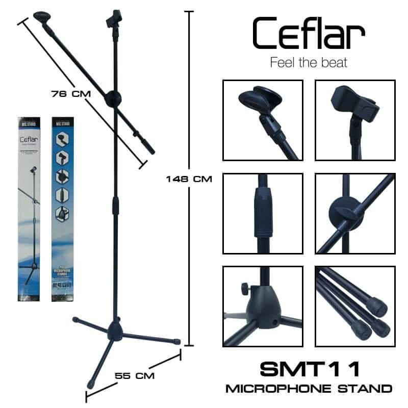 **ราคาดีสุด รีวิวแน่น** CEFLAR PROFESSIONAL MICROPHONE STAND SMT-11ขา ...