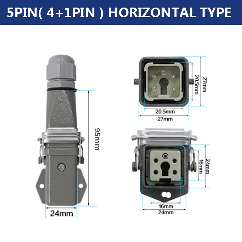 Heavy Load Connector HDC HA 4 5 6 8 Pin Heavy Duty Connector 10A Rectangle Aviation Plug Socket ...