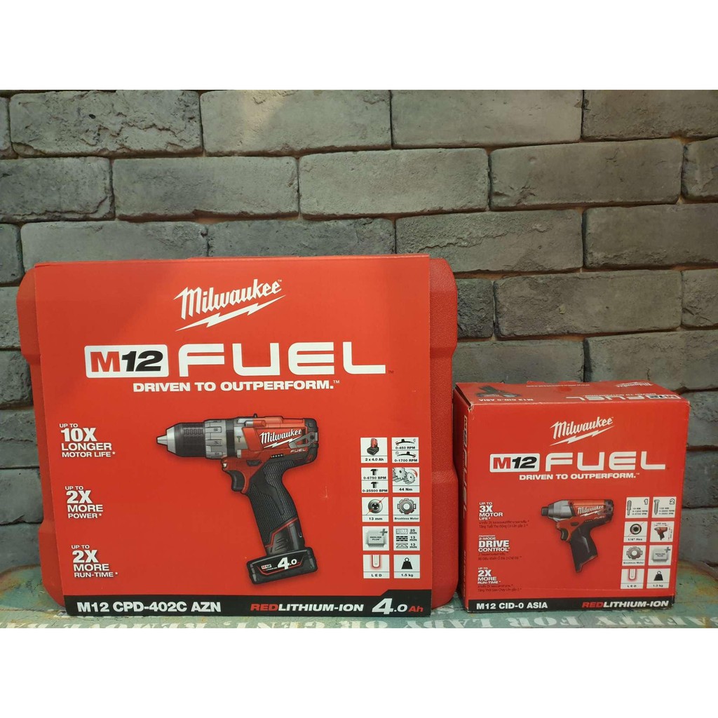 สว่านกระแทก + ไขควงกระแทก Milwaukee m12 Cpd + Cid | Shopee Thailand