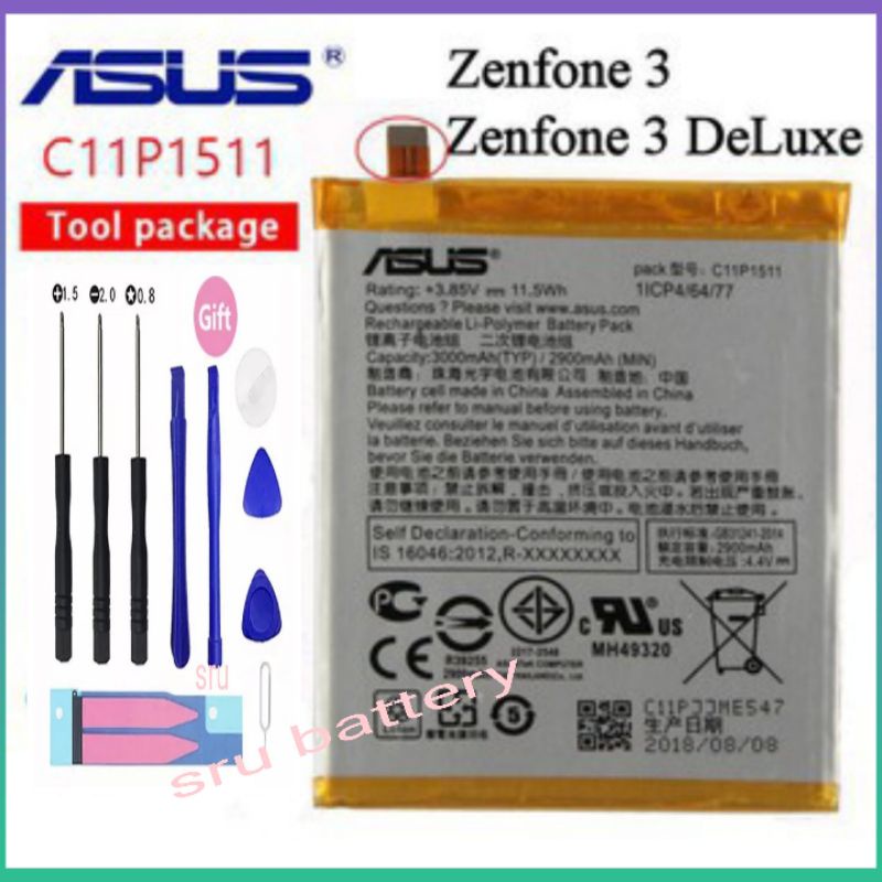 แบตเตอรี่เกรดแท้ ASUS Zenfone3 Ze552kl Z012da Z012de C11P1511 2900 mAh ...