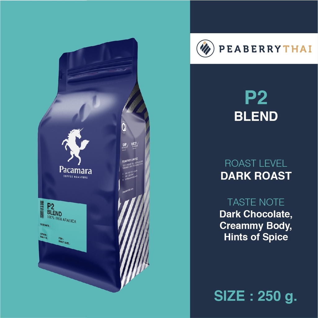 Pacamara P2 Blend 250g เมล็ดกาแฟไทย อาราบิก้า 100% คั่วเข้ม ขนาดบรรจุ 250 กรัม | Shopee Thailand