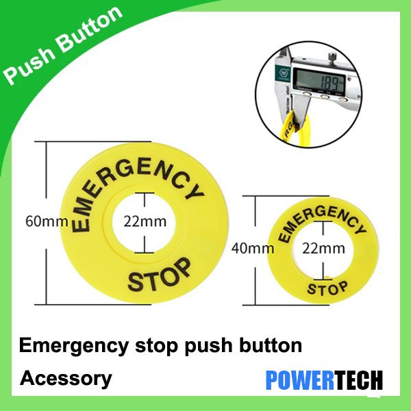 ป้าย เนมเพลท Emergency stop nameplate 22mm | Shopee Thailand
