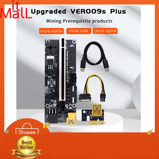 Riser 009s Plus 8 cap สายไรเซอร์ Pci-e riser 1x to 16x Pci Express ...