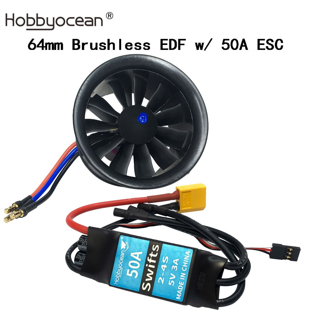 Hobbyocean พัดลมระบายความร้อน EDF 50A 40A ESC ขนาด 50 มม. 64 มม. 70 มม. ...