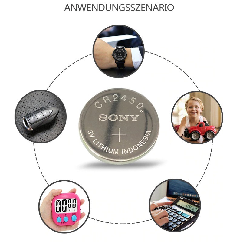 ถ่าน Sony CR2450 Original Sony CR2450 3V Lithium Batteries สำหรับ รีโมท ...