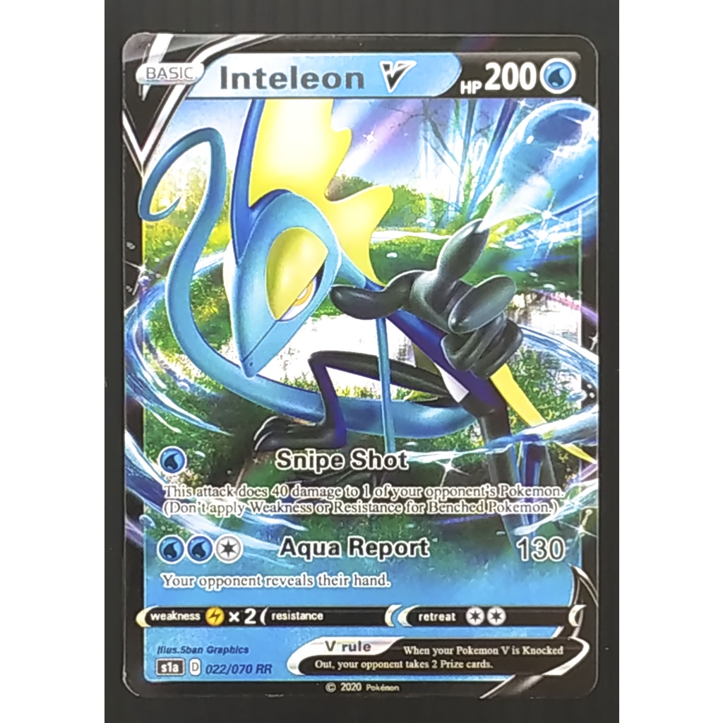 Inteleon Basic V 022/070 RR อินเทเลียน Pokemon Card Gold Flash Light (Matte) ภาษาอังกฤษ | Shopee ...