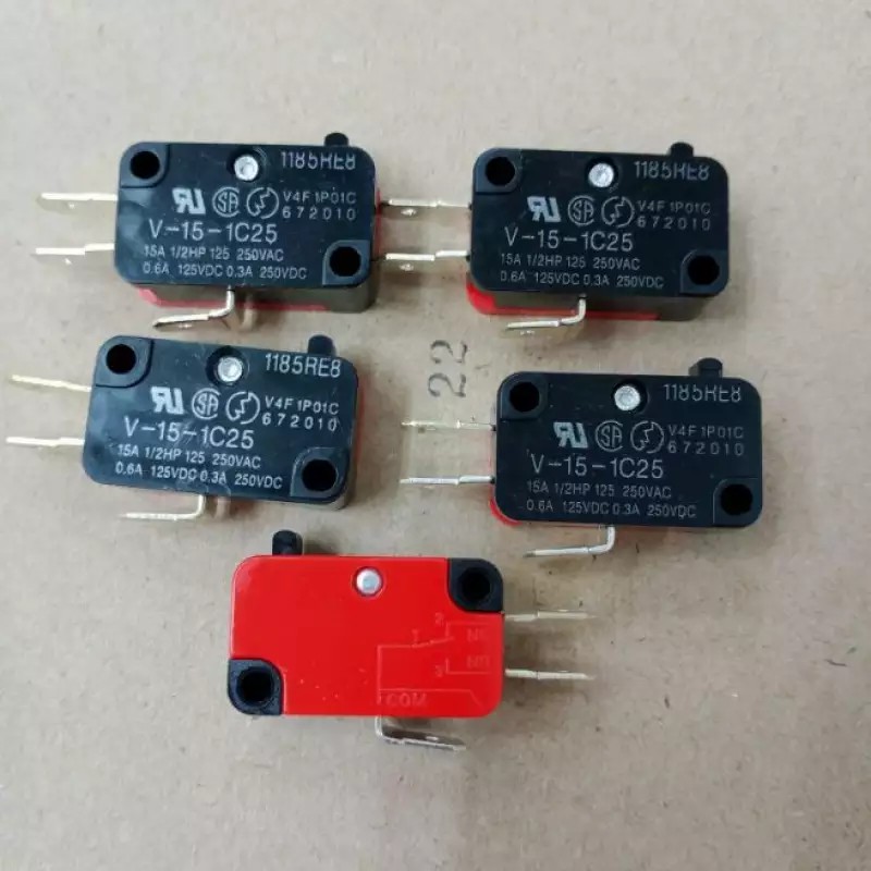 V-15-1C25 Limit Micro Switch 15A250VAC ( แพ็ค 5ชิ้น) ลิมิตสวิทซ์ V15 1C25 | Shopee Thailand