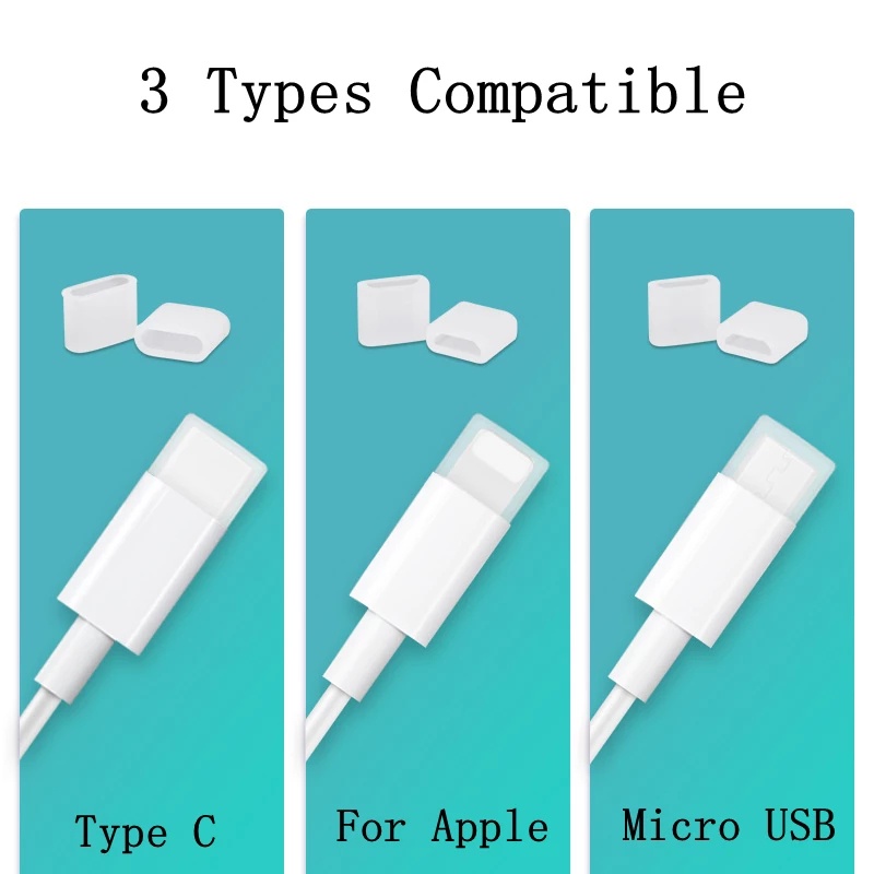3 ชิ้น สําหรับ Micro USB/IOS/Type C/USB สายเคเบิลข้อมูล ปลั๊ก กันฝุ่น ...